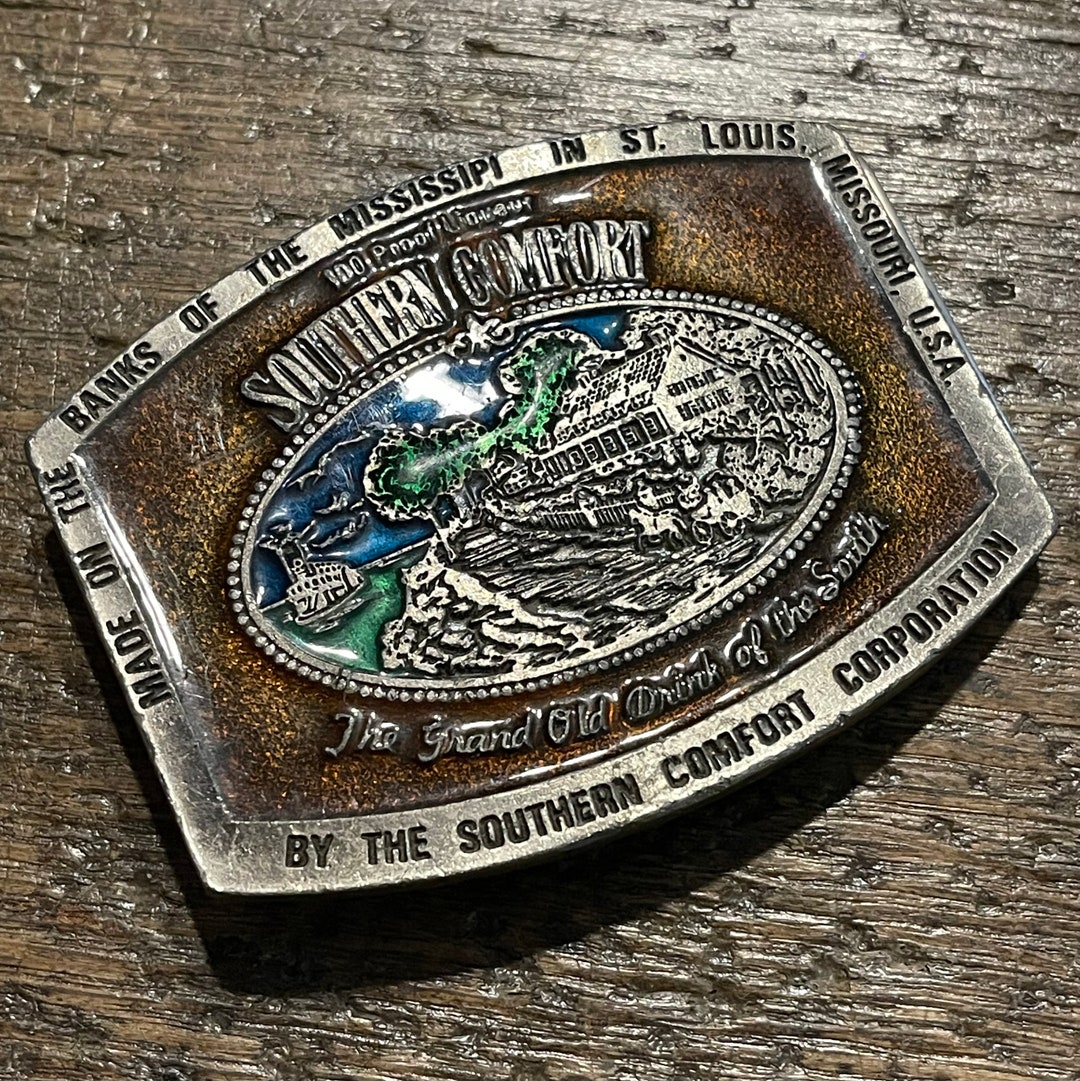 Vintage Belt Buckle Southern Comfort Alcohol Liquor Advertising Pewter ...
