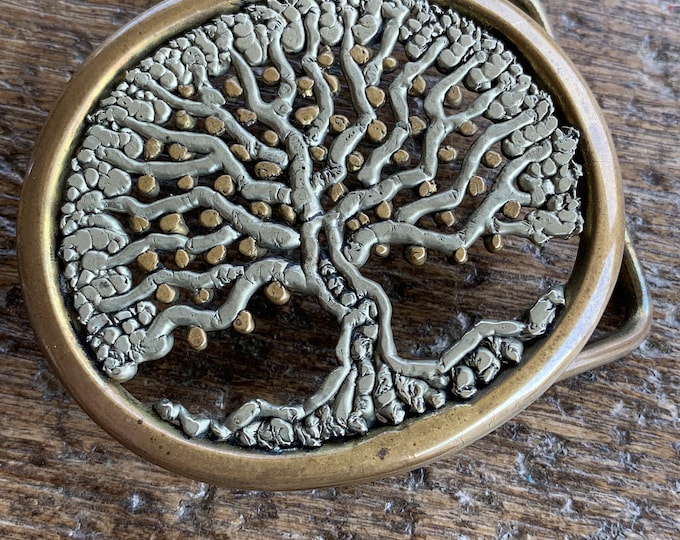 Vintage Buckle Tree Lattice Design Oval Shaped Belt Buckle - Etsy