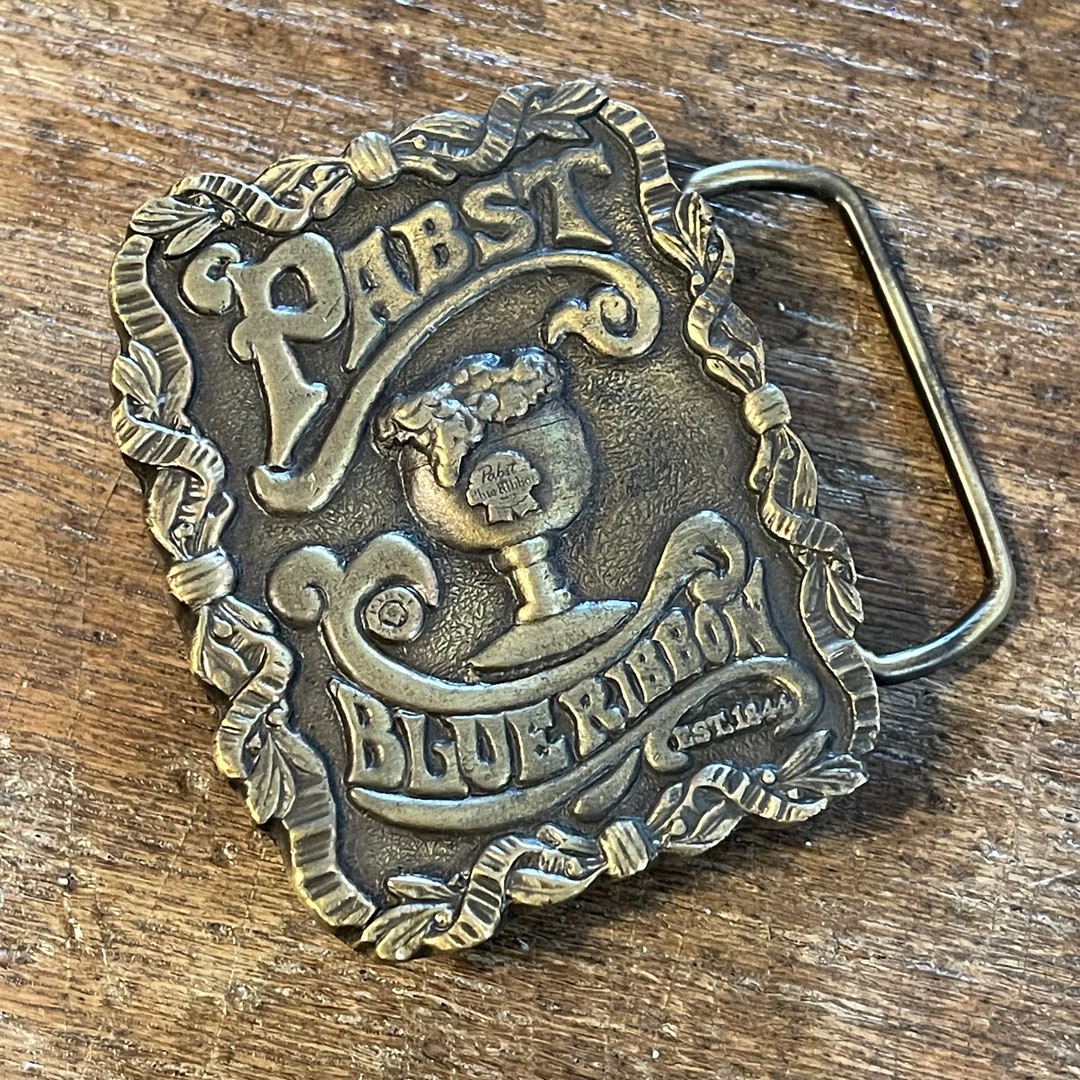 Vintage Pabst Blue Ribbon Beer Advertising Brass Colored Belt Buckle - Etsy