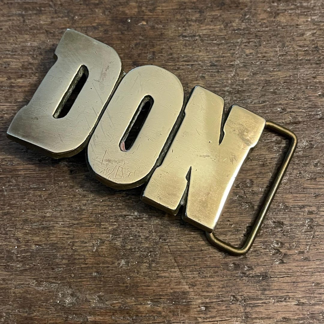 Vintage “don” Name Letters Design Solid Brass Belt Buckle - Etsy