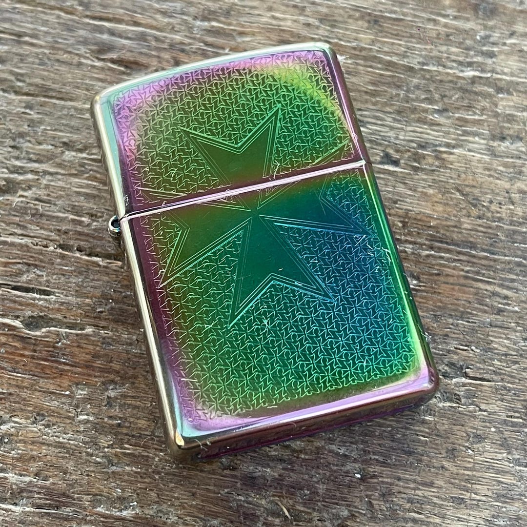 Zippo Lighter Iron Gothic Cross Rainbow Spectrum Multi Color Lighter ...