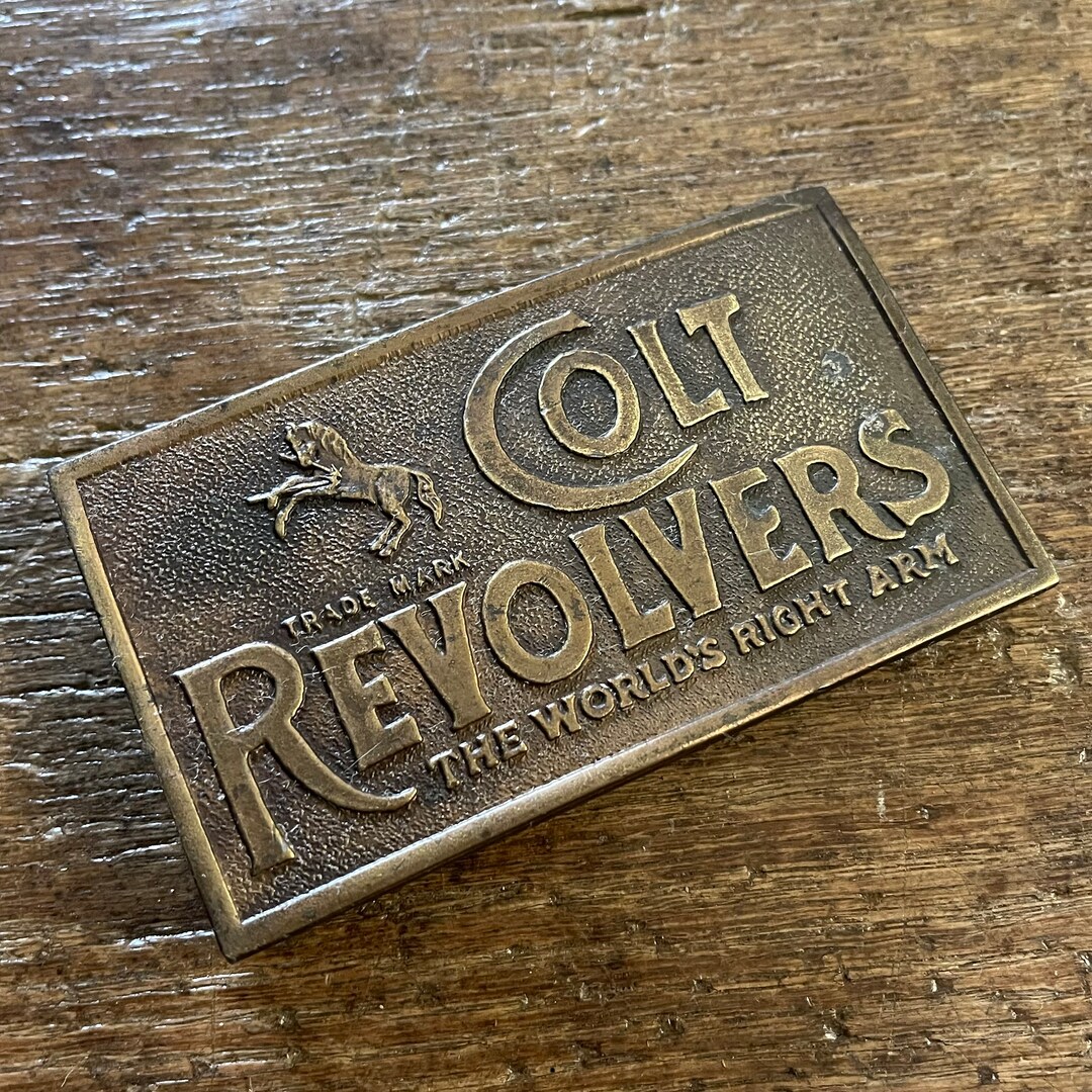 Vintage Colt Revolvers Advertising Brass Colored Belt Buckle - Etsy