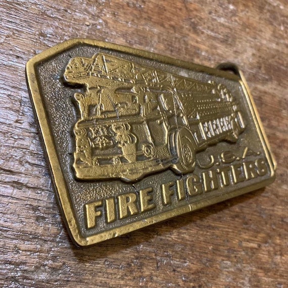 Fire Firefighters USA fire truck vintage brass colore… - Gem
