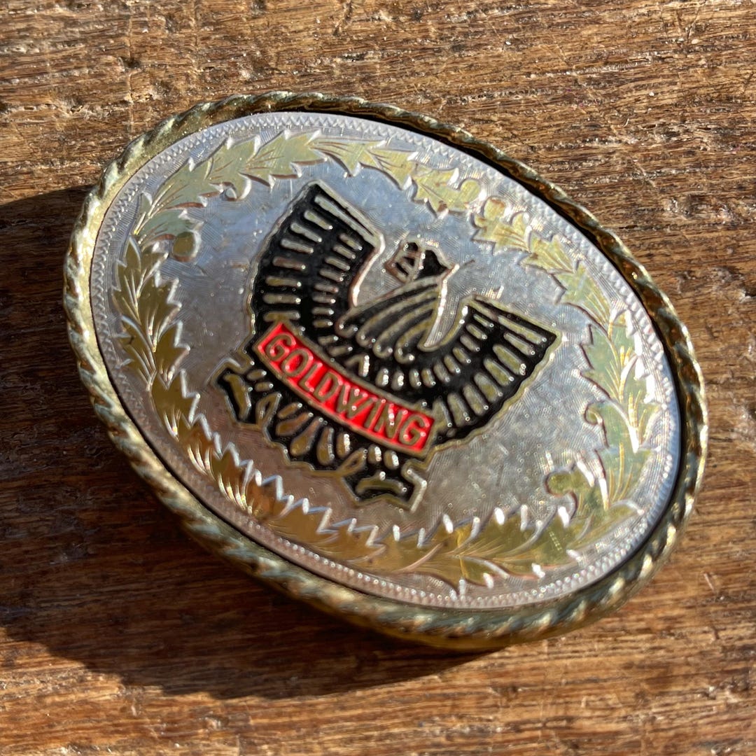 Vintage Goldwing Eagle Design Motorcycle Logo Silver and Gold Colored ...