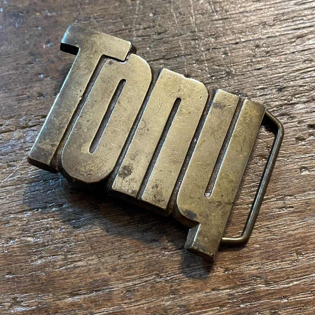 Vintage “tony” Name Letters Design Solid Brass Belt Buckle - Etsy
