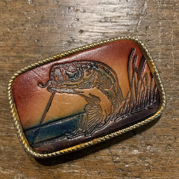Leather Belt With Fishing Design - Etsy