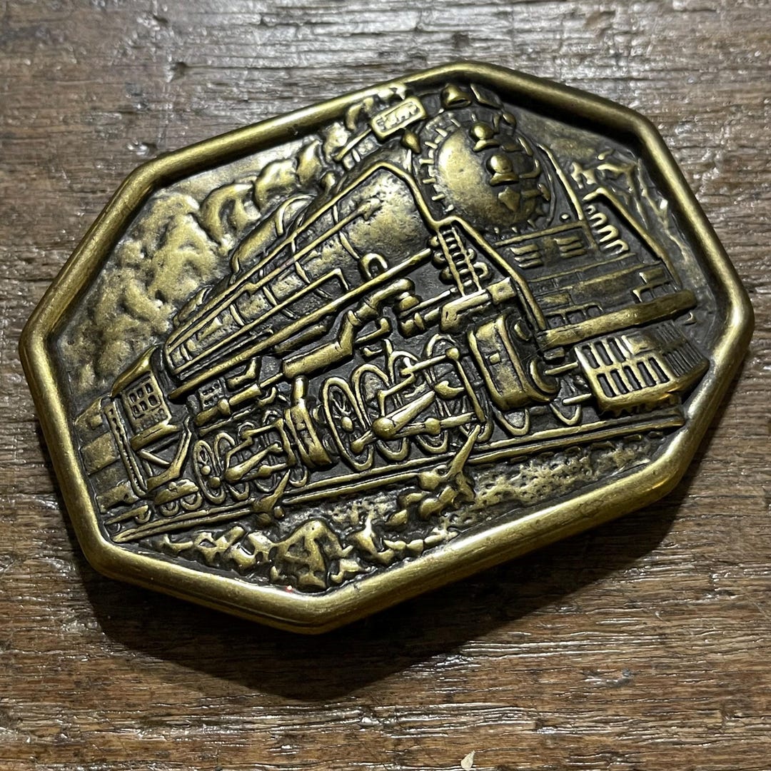 Vintage Railroad Steam Engine Train Brass Colored Belt Buckle - Etsy