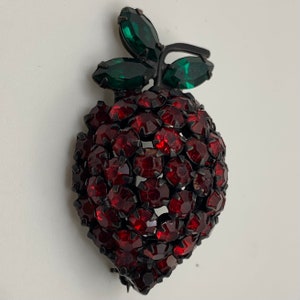 Vintage Warner Red Strawberry Brooch Pin - Etsy