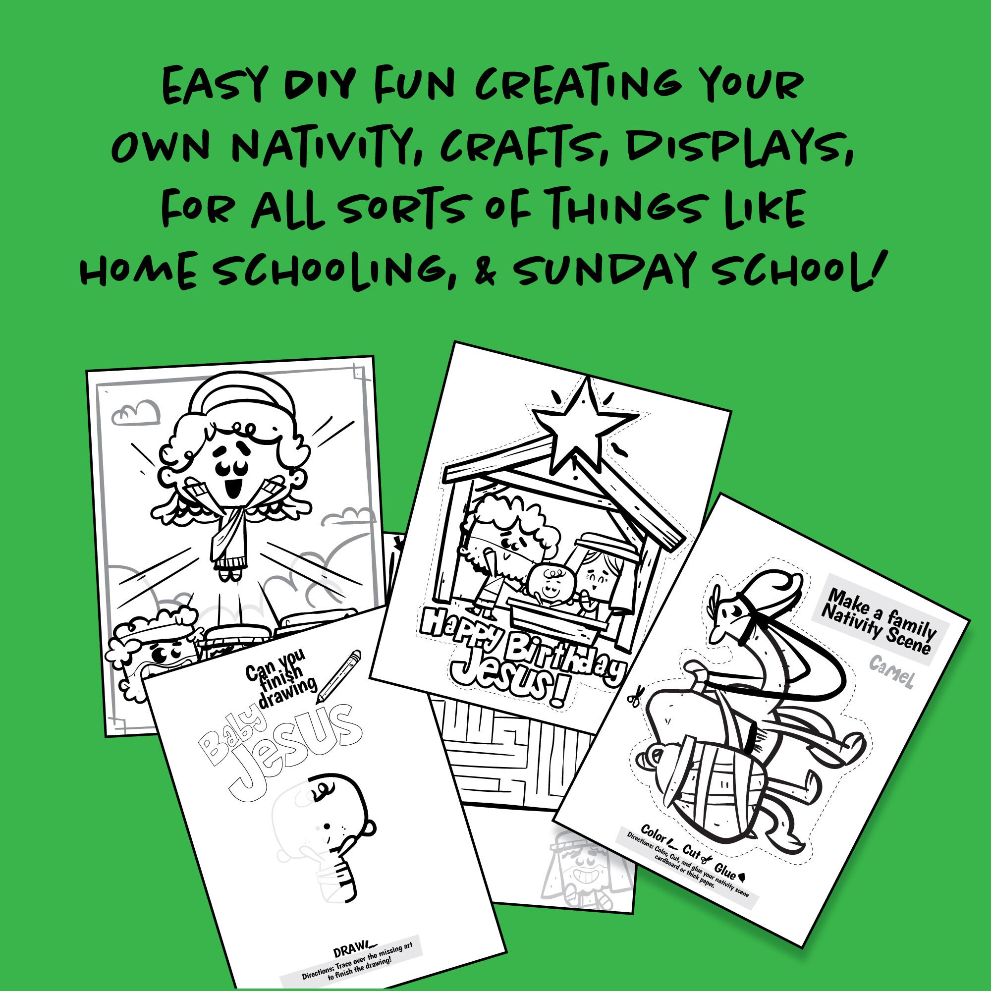 Nativity Digital Download Christmas Story Coloring and Activity Book ...