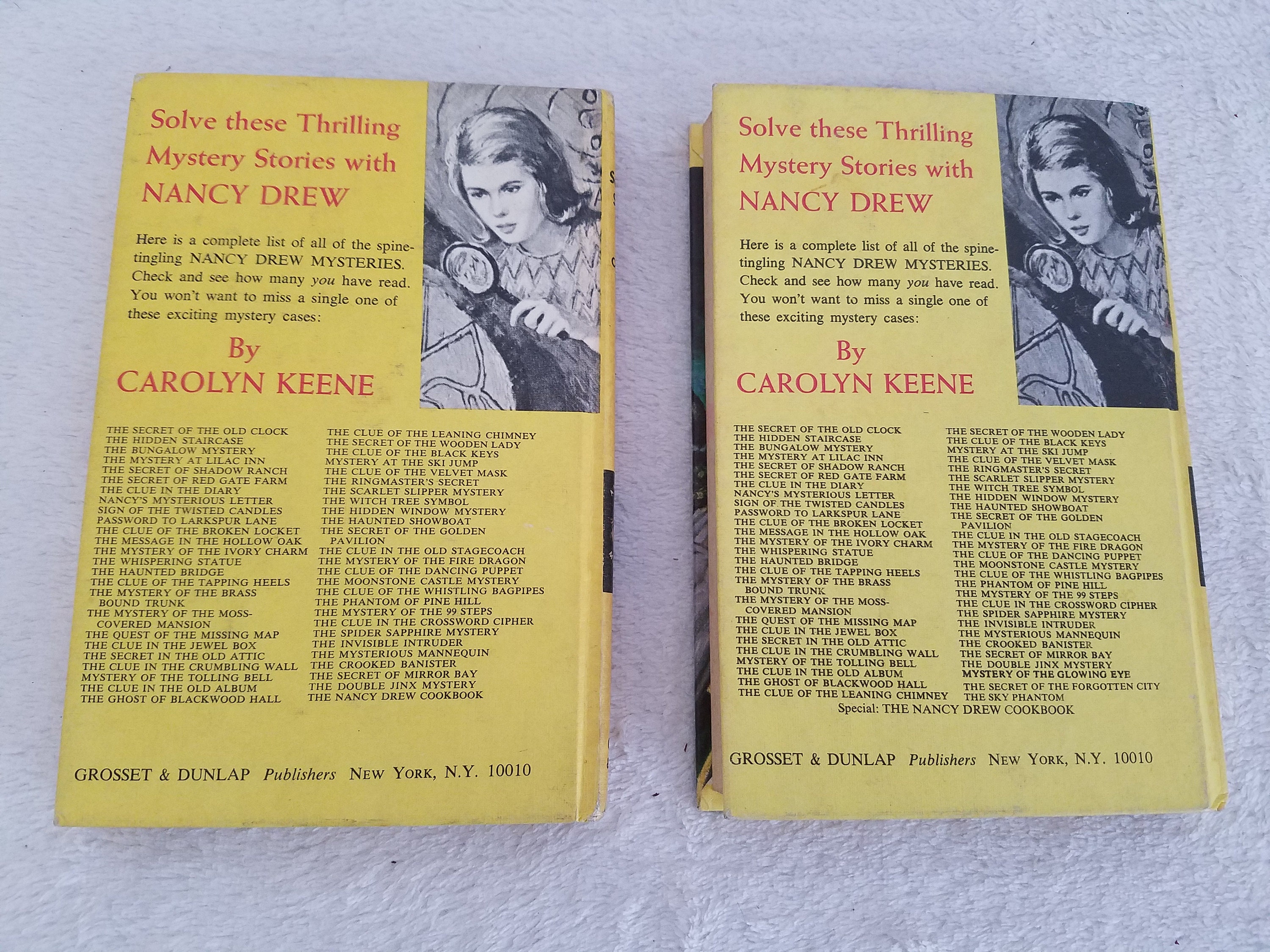 2 livres de mystère Nance Drew par Carolyn Keene, The Secret of Shadow ...
