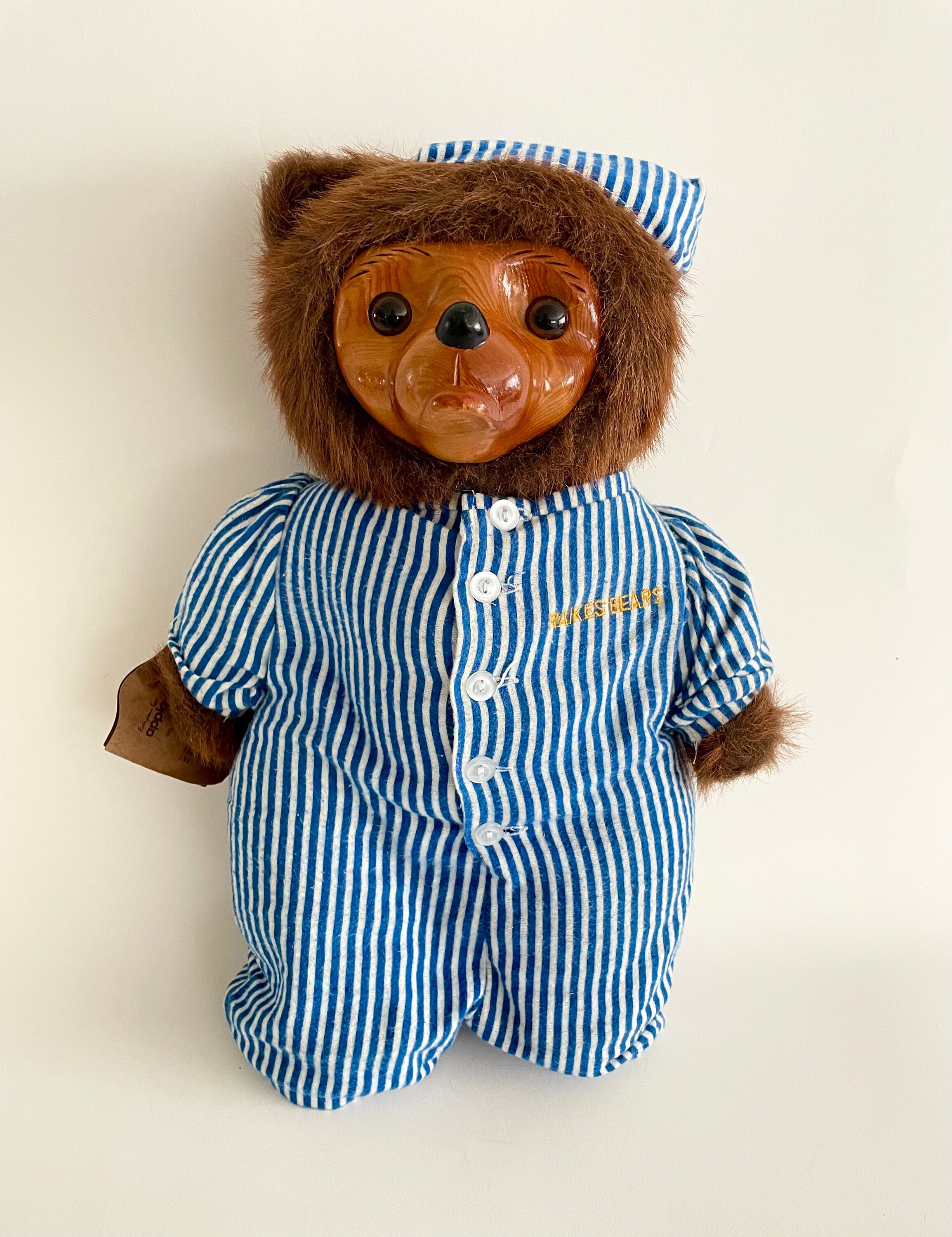 1985 Original Robert Raikes Bear, Blue Striped Pajamas, Benjamin Teddy ...