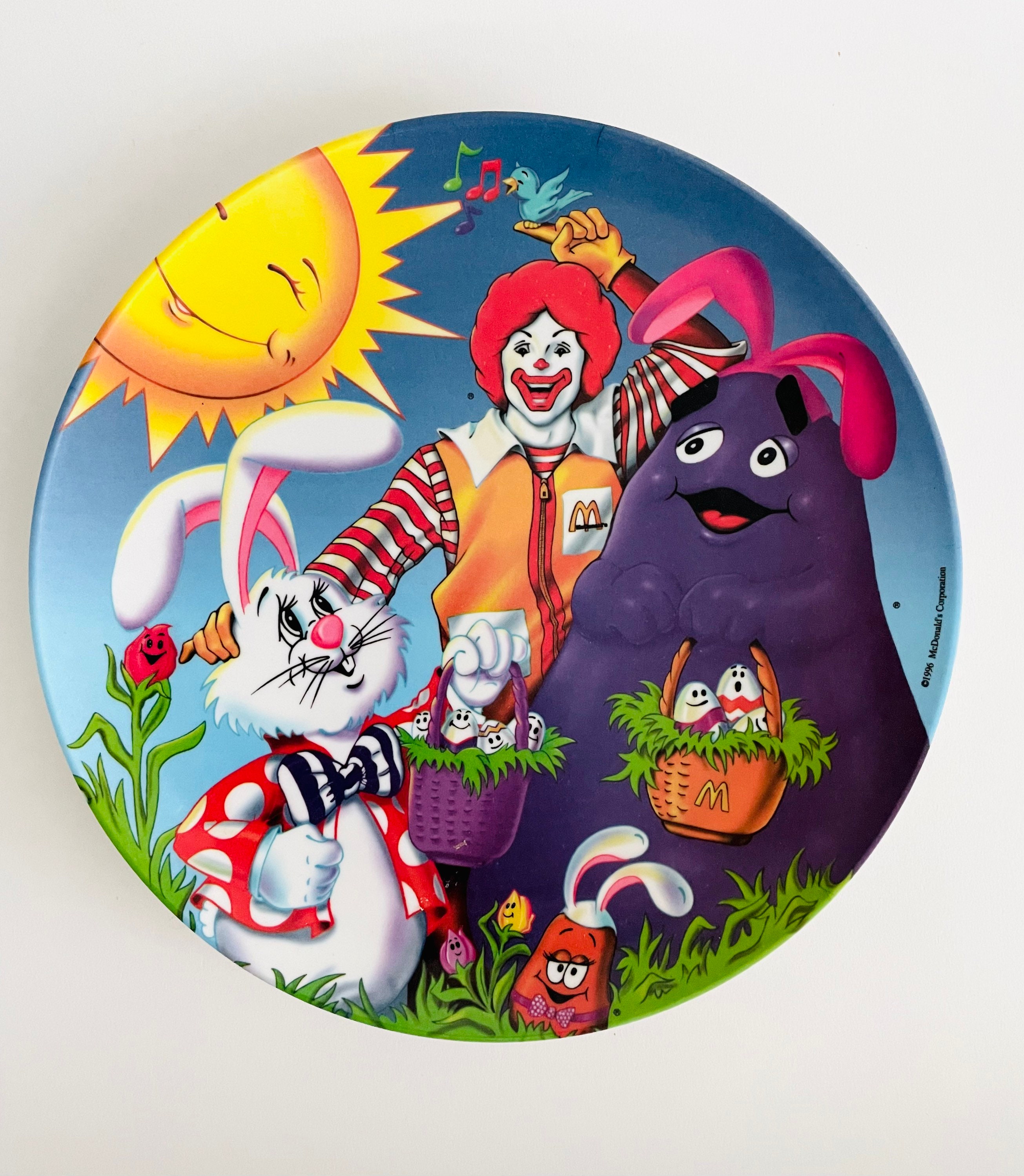 1990s Mcdonald’s Melamine Plates, Set of Four, Ronald Mcdonald, Grimace ...