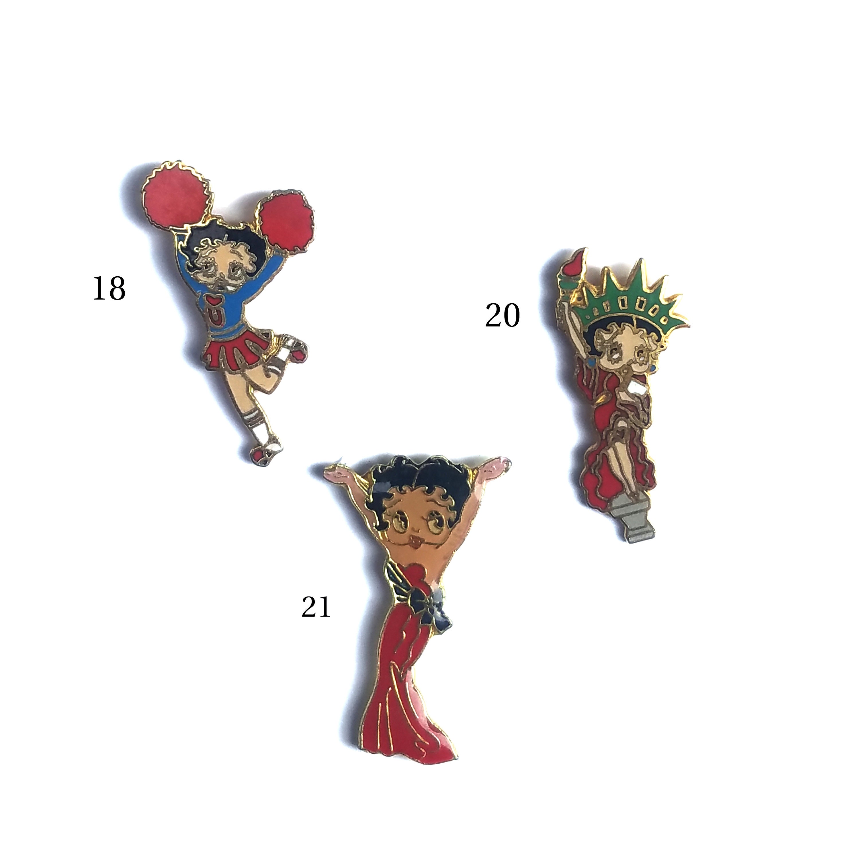 21 Betty Boop Pins Sold Individually Cheerleader, Surfer, Red Dress ...