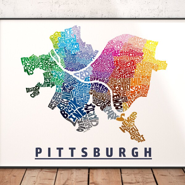 Pittsburgh Map - Etsy