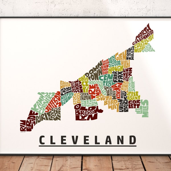 Map of Cleveland - Etsy