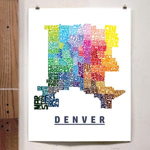 Denver Neighborhood Map Print, Signed Print of My Original Hand Drawn ...