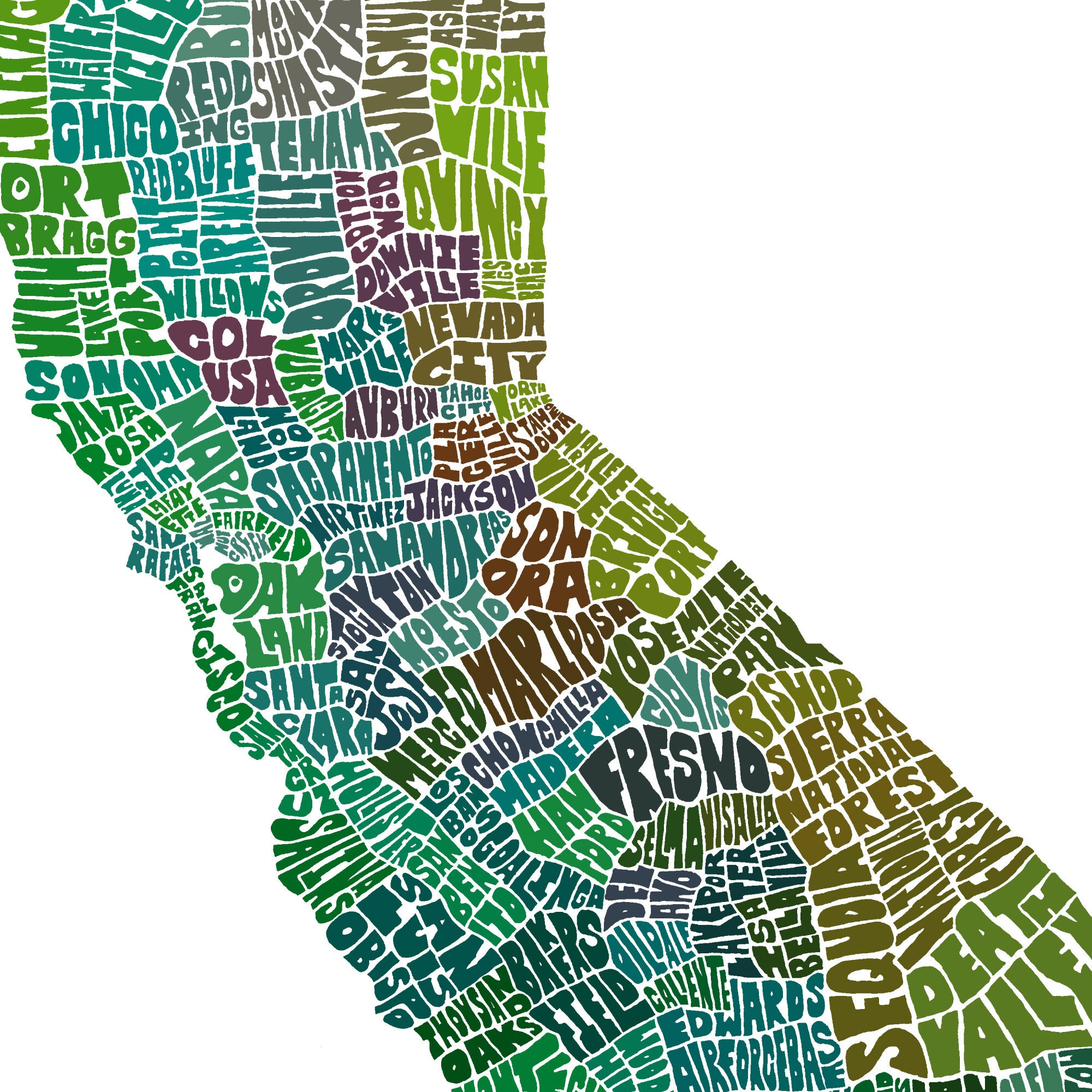 Framed California Map Art Print, California Art Print, Multiple Sizes ...