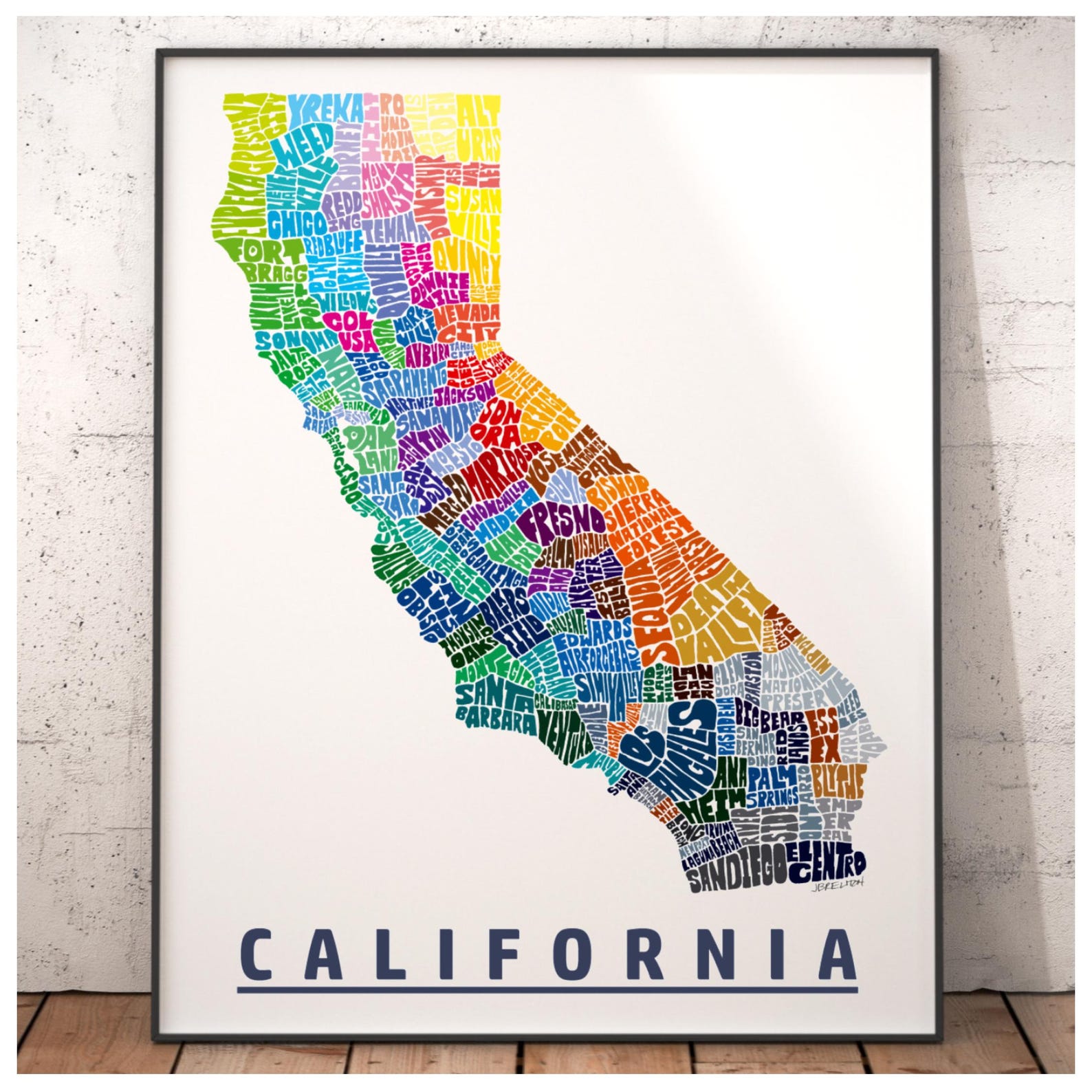 California Map Art, California Decor, California Gift, Print of My ...