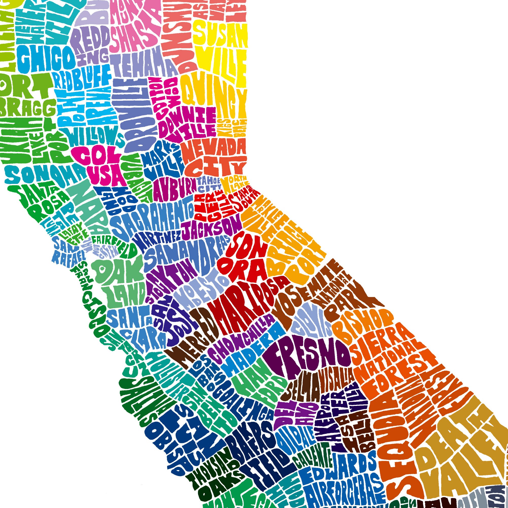 Framed California Map Art Print, California Art Print, Multiple Sizes ...