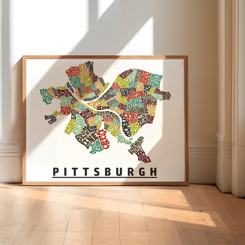 Pittsburgh Map - Etsy