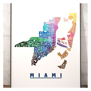 Miami Neighborhood Map Print, Signed Print of My Original Hand Drawn ...