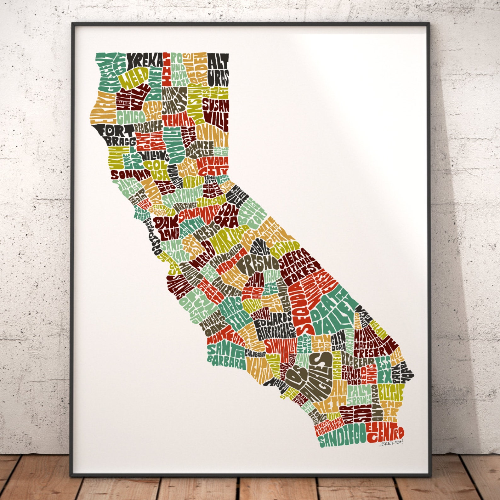 California Map Art California Decor California Artwork | Etsy