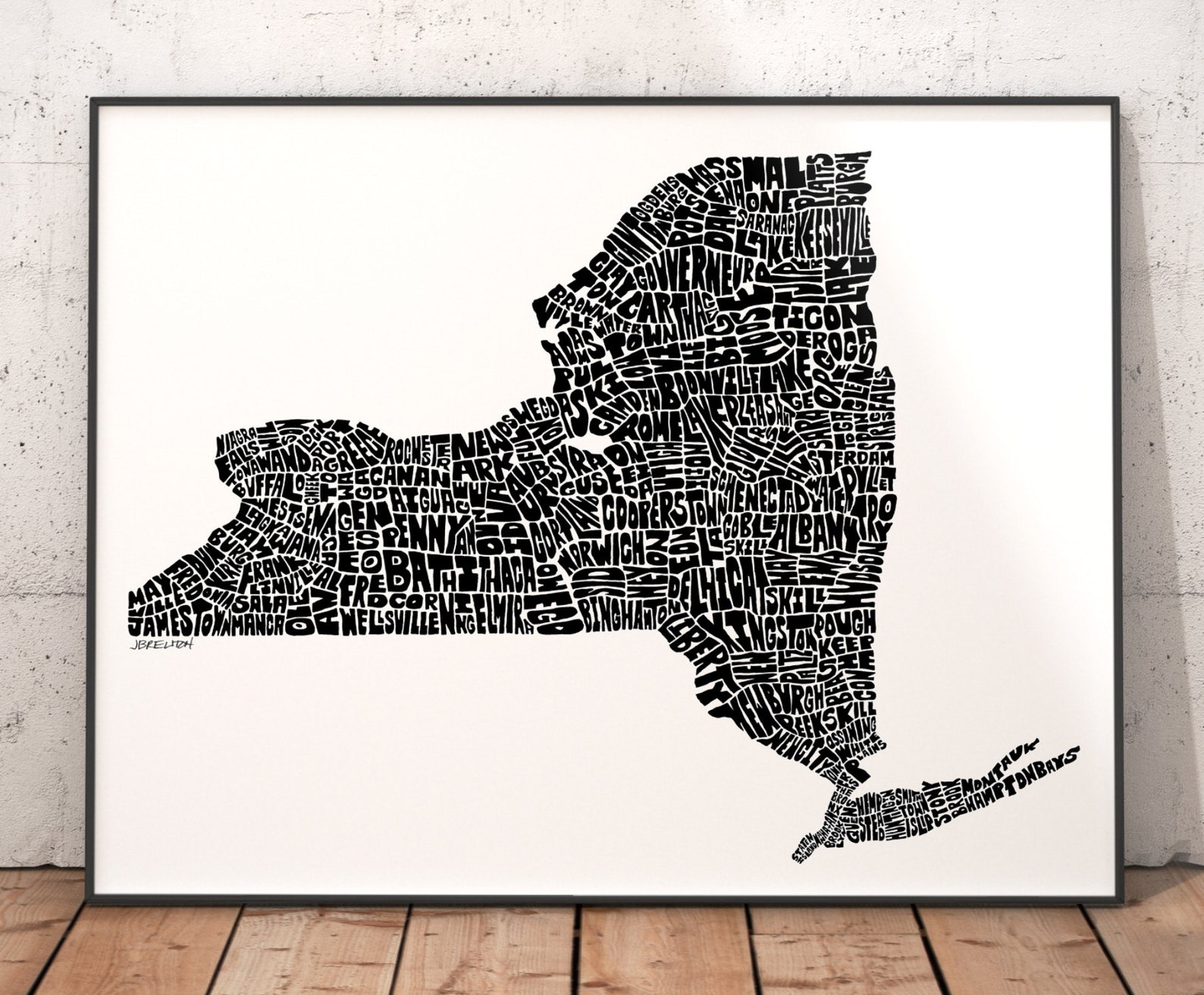 New York map art New York art print signed print of my | Etsy