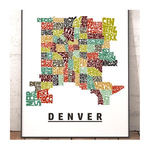 Denver Neighborhood Map Print, Signed Print of My Original Hand Drawn ...