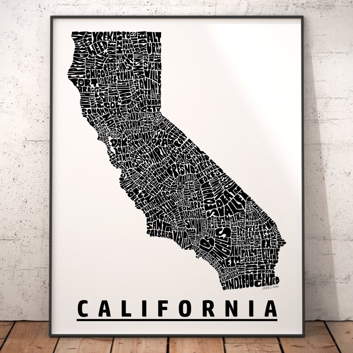 California Art Print California Map Art Signed Print of My - Etsy