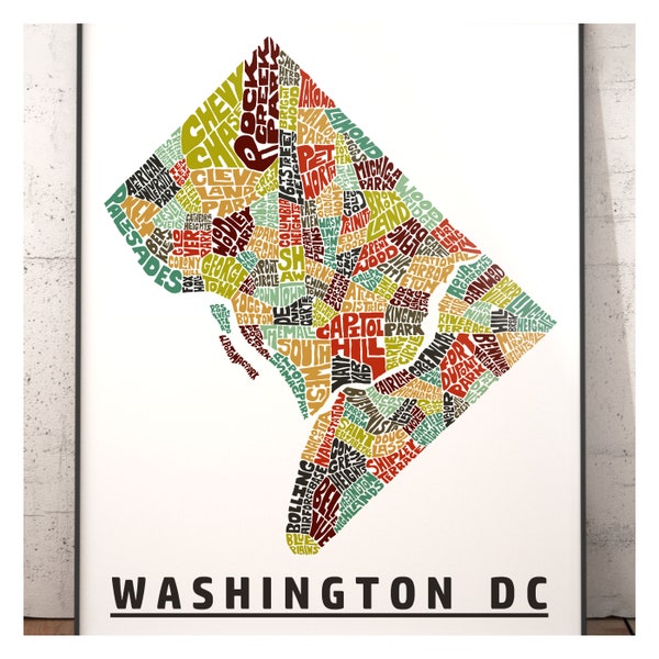 Washington Dc Map - Etsy