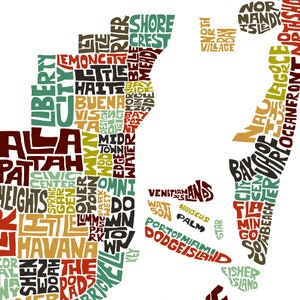 Miami Neighborhood Map Print, Signed Print of My Original Hand Drawn ...