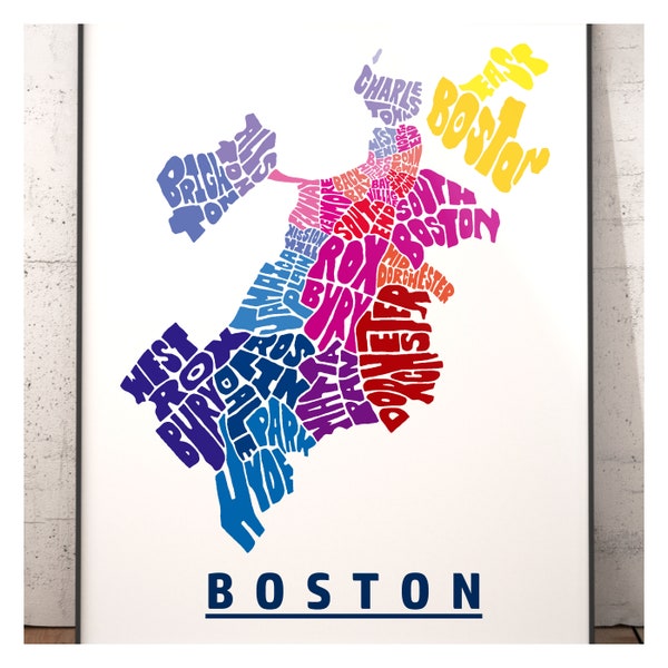 Boston Typography - Etsy