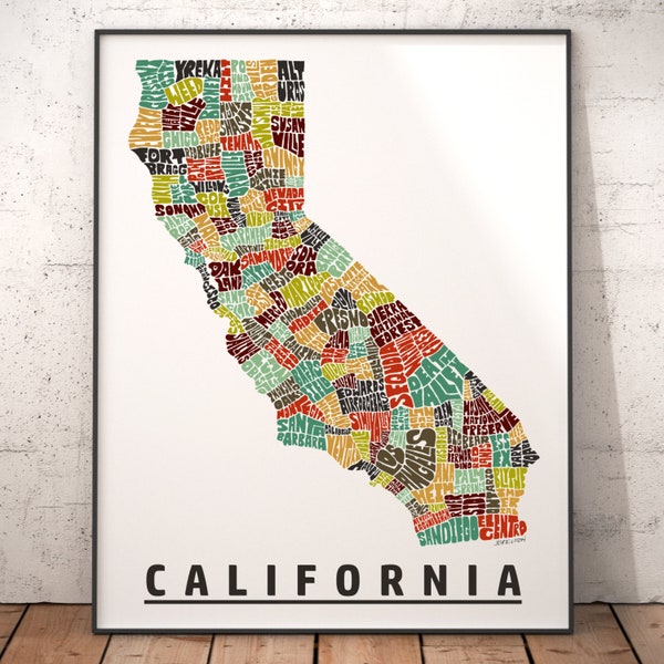 California Map Art - Etsy