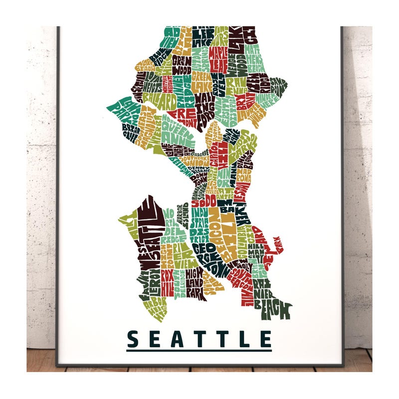Seattle Poster - Etsy