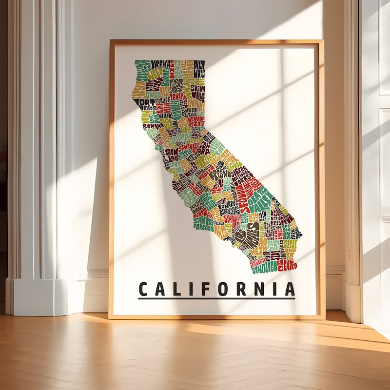 Framed California Map - Etsy