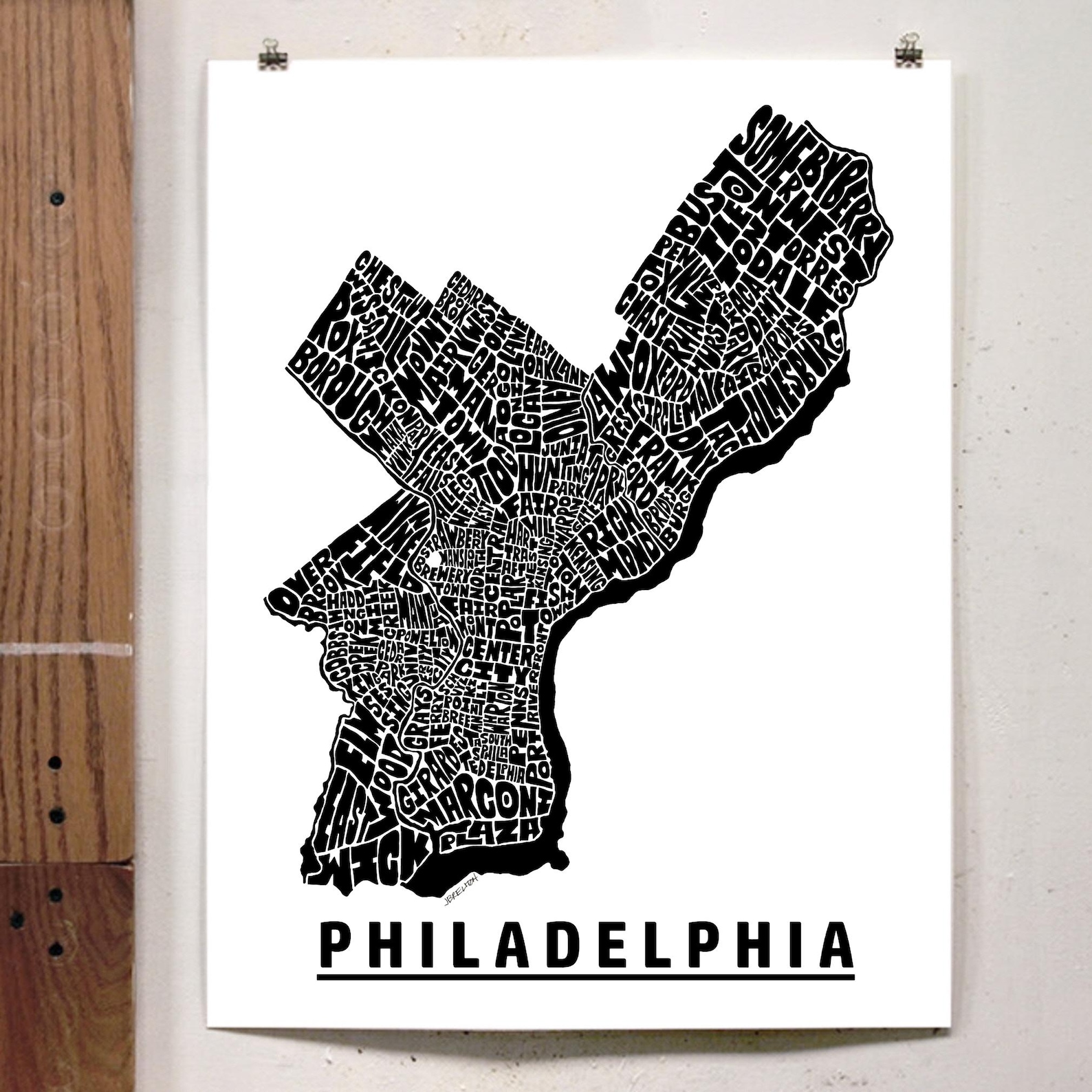 Philadelphia Neighborhood Map Print, Philadelphia Map Art, Several ...