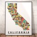 California Art Print California Map Art Signed Print of My - Etsy
