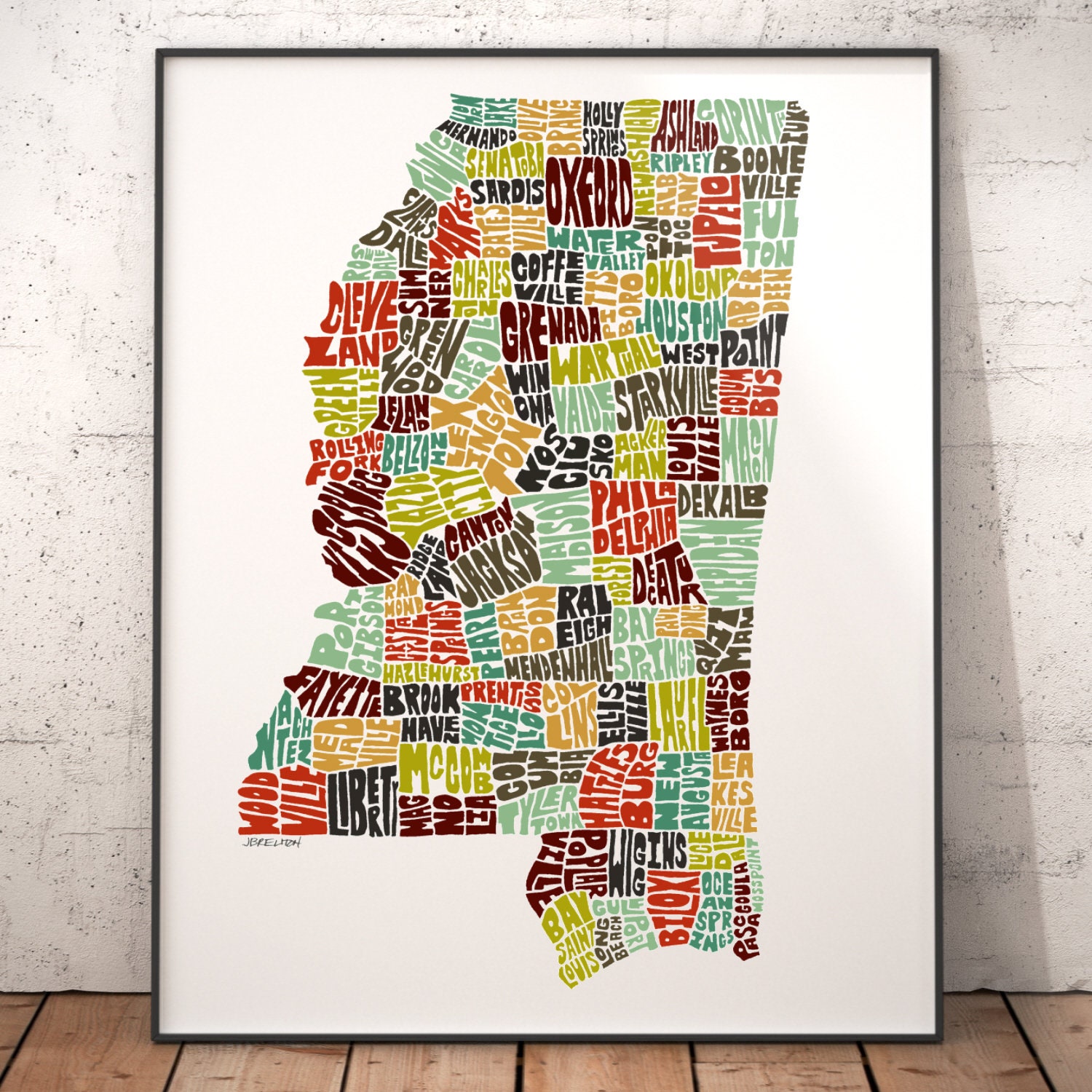 Mississippi map art Mississippi art print signed print of my | Etsy
