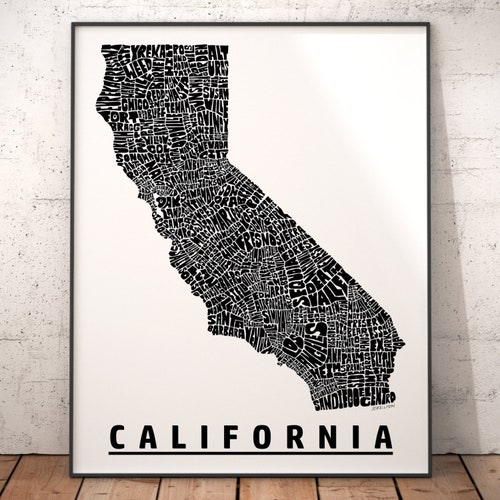 California Map Art California Art Print Signed Print of My - Etsy