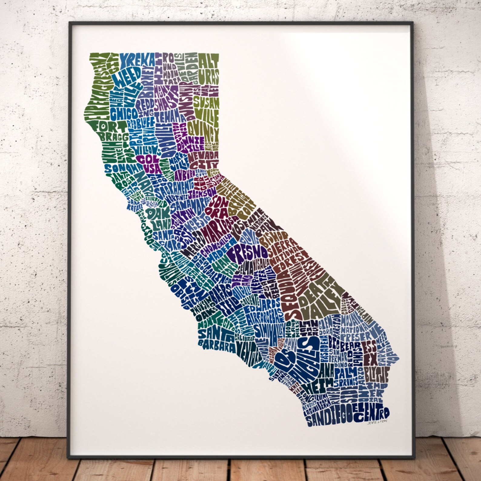 California Map Art California Decor California Artwork - Etsy