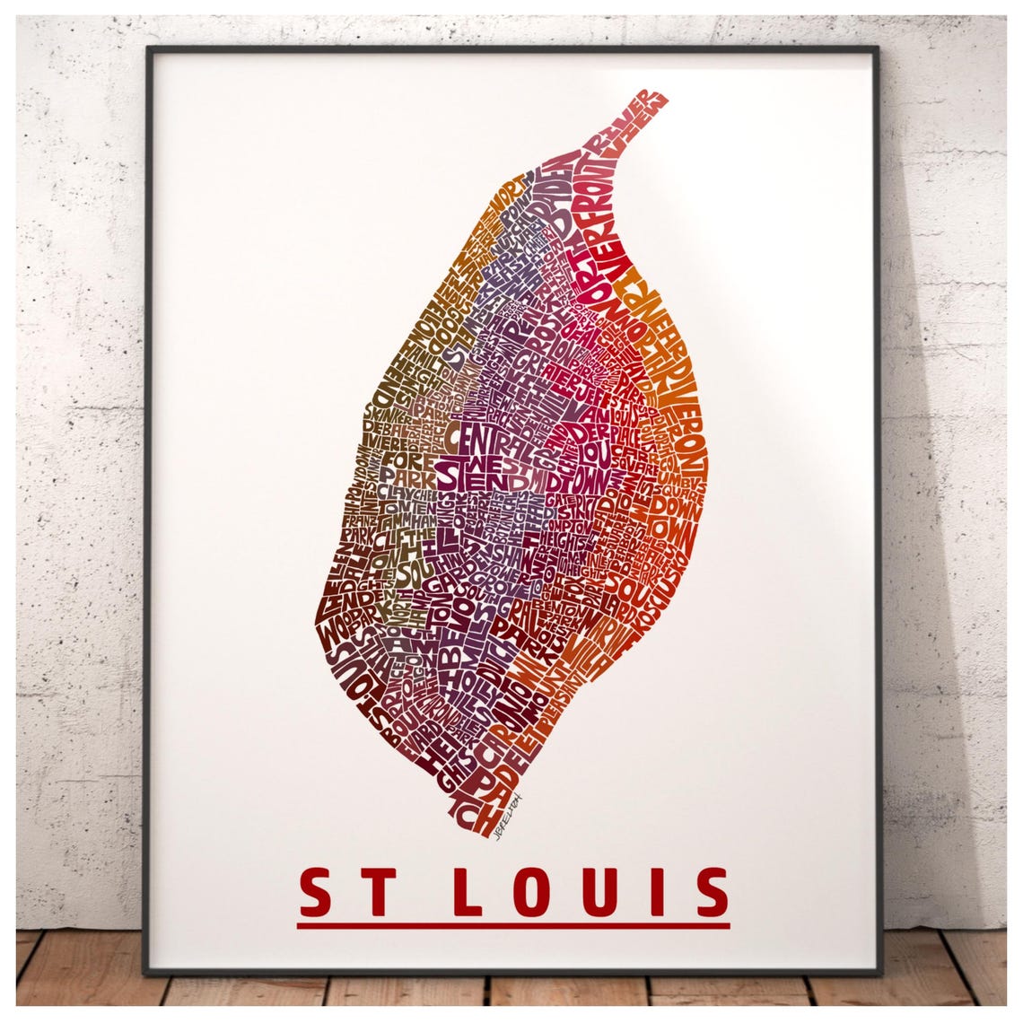 St Louis Neighborhood Map Art Print, St Louis Gift, Signed Print of My ...