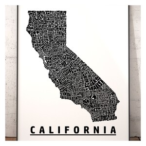 California Map Art, California Art Print, Signed Print of My Original ...