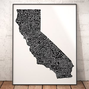 California Map Art, California Decor, California Artwork, Print of My ...