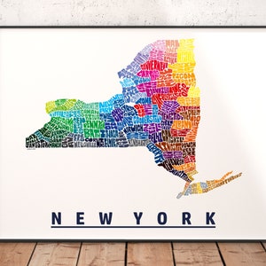 New York Map Art, New York Art Print, Signed Print of My Original Hand ...