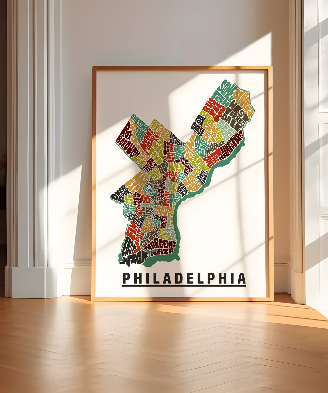 Philadelphia Map Art Print-framed, Available in Many Colors and Sizes ...