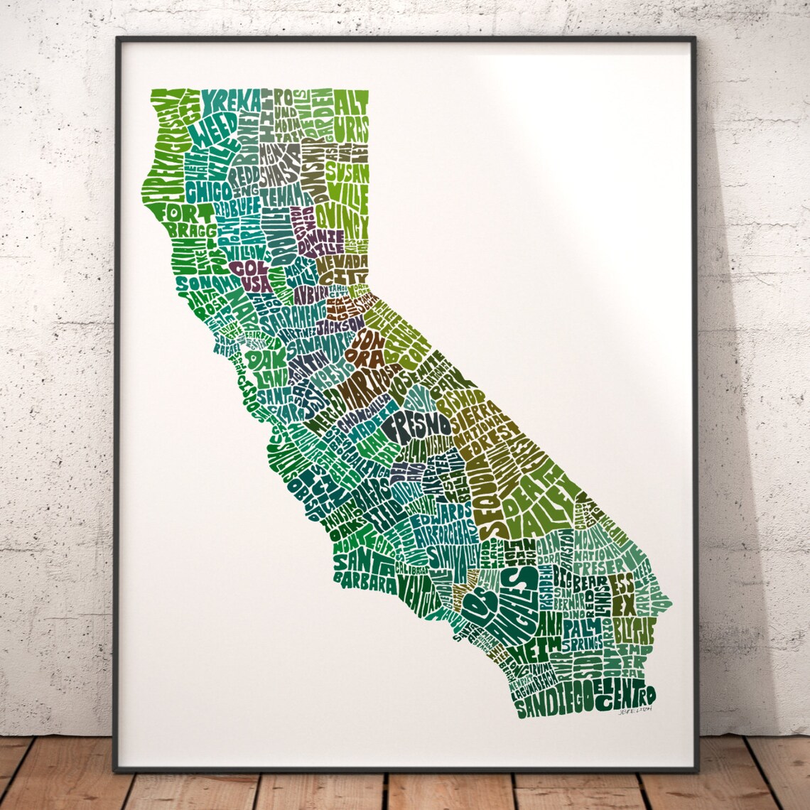 California Map Art California Decor California Artwork | Etsy