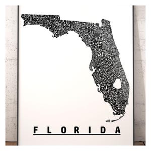 Florida Map Art, Florida Art Print, Signed Print of My Original Hand ...