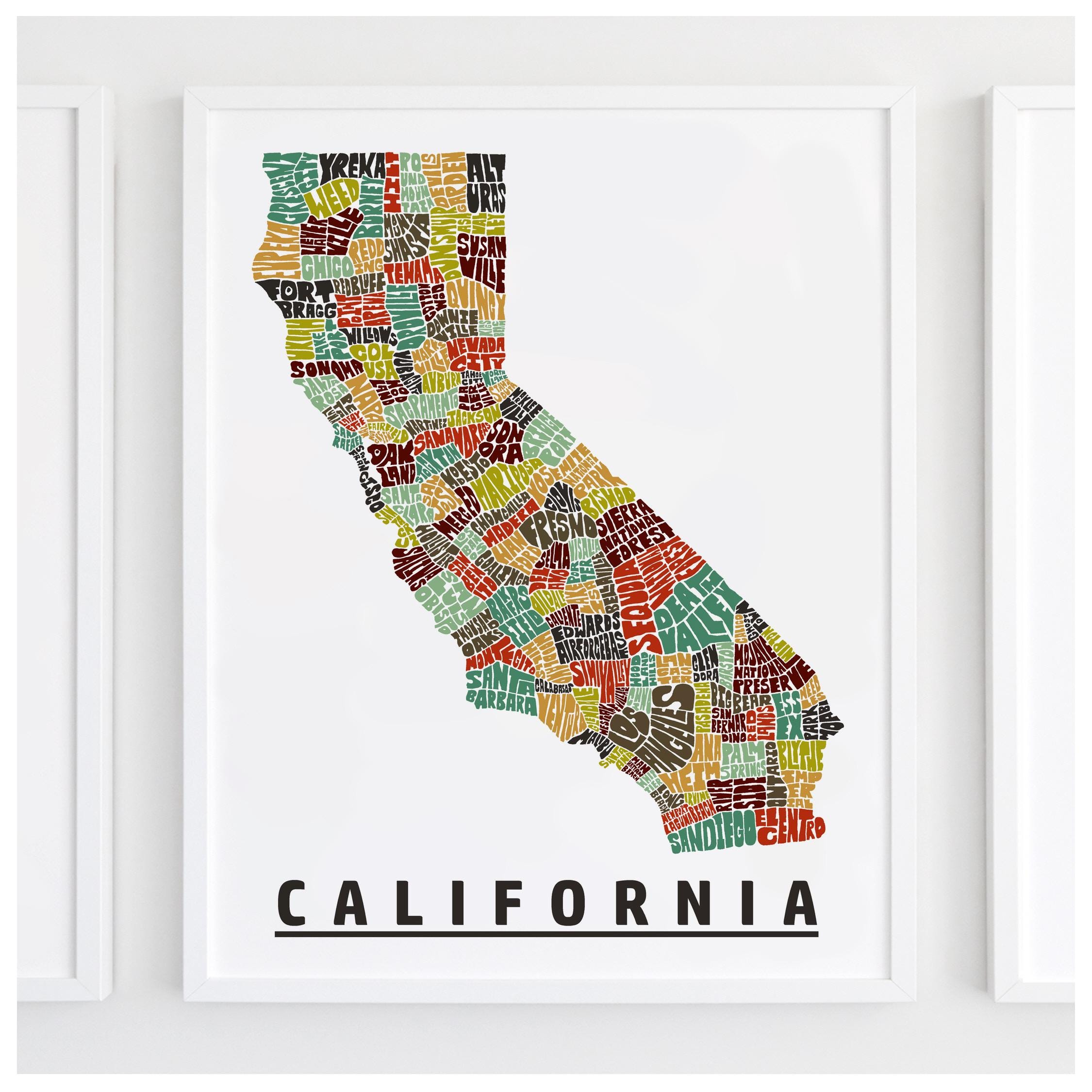 California Map Art, California Decor, California Gift, Print of My ...