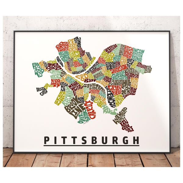 Pittsburgh Map - Etsy