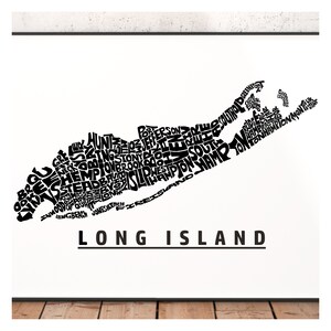 Long Island Neighborhood Map Print, Signed Print of My Original Hand ...